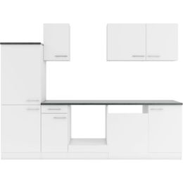 Optifit K&uuml;che &raquo;Bella&laquo; Breite 210 cm, wahlweise mit E-Ger&auml;ten wei&szlig; B/H/T: 270cm x 60cm, ohne E-Ger&auml;te