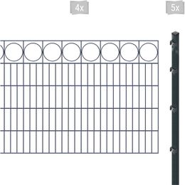 Arvotec Doppelstabmattenzaun &raquo;ESSENTIAL 100 zum Einbetonieren "Ring" mit Zierleiste&laquo; Zaunh&ouml;he 100 cm, Zaunl&auml;nge 2 - 60 m grau Kunststoff, Stahl H/L: 100cm x 