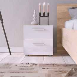 Home Affaire Nachtkommode &raquo;Pepe, Nachttisch, Nachtschrank, Beistelltisch,&laquo; mit 2 Schubl&auml;den, Breite 40, H&ouml;he 42 cm wei&szlig; Holzwerkstoff B/H/T: 40cm x 