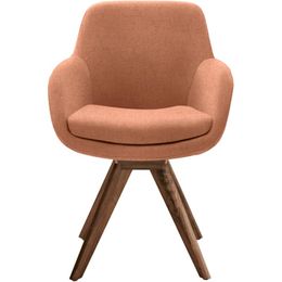 Musterring Esszimmerstuhl &raquo;Tavia&laquo; (Set) 2 Stk.Stativgestell Wildnussbaum, Drehfunktion optional, diverse Farben orange B/H/T: 62cm x 86cm x 66cm, 2 Stk., 