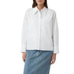 comma, Comma Casual Identity Damen comma casual identity Hemdbluse unifarben, casual, relaxed Fit, mit Hemdkragen, aus Baumwolle wei&szlig; 38