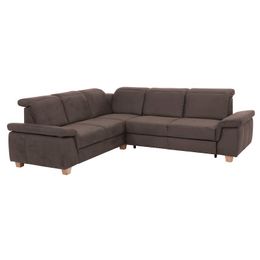 Home Affaire Ecksofa &raquo;Dalia L-Form&laquo; mit Federkernpolsterung, wahlweise mit Schlaffunktion, Bettkasten braun Luxus-Microfaser Florence (100% Polyester)