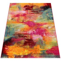 Paco Home Teppich &raquo;Canvas 754&laquo; rechteckig 16 mm H&ouml;he Kurzflor, modernes Design, mit Arizona Leinwand Optik bunt Polypropylen (PP) B : 160cm 1 Stk., 16mm, L: 