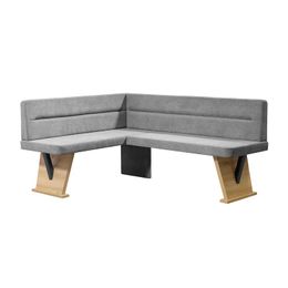 Home Affaire Eckbank &raquo;Laros&laquo; Bezug in verschiedenen Qualit&auml;ten und Farben grau Holzwerkstoff, Massivholz B/H/T: 182cm x 87,5cm x 141cm, Microfaser, 