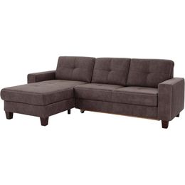 OTTO home Ecksofa &raquo;Varese&laquo; wahlweise mit Schlaffunktion und Vorziehfunktion braun Luxus-Microfaser ALTARA NUBUCK (100% Polyester);Luxus-Microfaser 