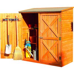 Promadino Garten-Ger&auml;teschrank &raquo;Pforzheim&laquo; braun Holzwerkstoff Einheitsgr&ouml;&szlig;e