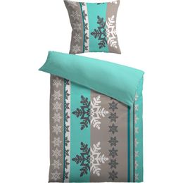 Kinzler Wendebettw&auml;sche &raquo;Mikrofaser Wende-Bettw&auml;sche "St. Moritz"&laquo; 2 Stk. kuschlig weich gr&uuml;n Polyester, Obermaterial: 100% Polyester B/L: 135cm x 