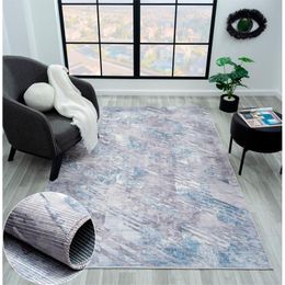 MyFlair Outdoorteppich &raquo;Remy, LAGERR&Auml;UMUNG!&laquo; rechteckig 10 mm H&ouml;he bedruckt, modernes Design, In- & Outdoor geeignet, waschbar blau Polyester B : 160cm 1 Stk.