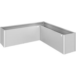 BioHort Hochbeet &raquo;BELVEDERE L-Form midi 2, verschiedene Farben&laquo; 201x201x61 cm, extrem langlebig, aus Metall silber Stahl B/H/T: 201,6cm x 61cm x 201,6cm