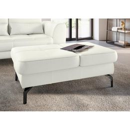 Sit & More sit&more Hocker &raquo;Bendigo&laquo; mit Klappfunktion, Bodenfreiheit 15 cm, wahlweise in 2 Fu&szlig;farben wei&szlig; B/H/T: 114cm x 45cm x 71cm, NaturLEDER ,mit schwarzem 