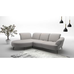 Sit & More sit&more Ecksofa &raquo;Dance, L-Form, inkl. Sitztiefenverstellung&laquo; inkl. Click&Seat, optional mit Kopfteilverstellung grau 95%Polyester 5%Polyamid B/H/T: 