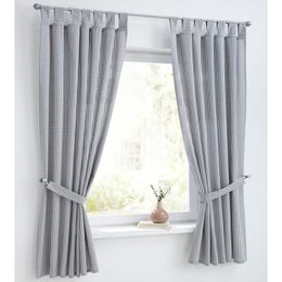 Kutti Vorhang &raquo;Cottage Vorhang&laquo; Schlaufen 1 Stk. tlg. Gardine kariert, Baumwolle, 1 Stk grau Baumwolle 245cm, Schlaufen, 110cm