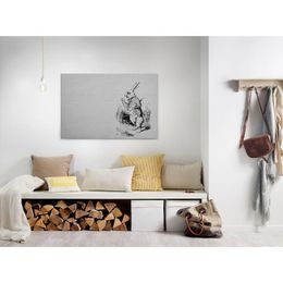 A.S. Cr&eacute;ation Leinwandbild &raquo;bunny&laquo; Kunst Tiere 1 Stk. tlg. Schwarz-Wei&szlig; Zeichnung Hase Keilrahmen Leinwand-Bild Wohnzimmer modern schwarz-wei&szlig; Holz, Stahl B/H/T: 