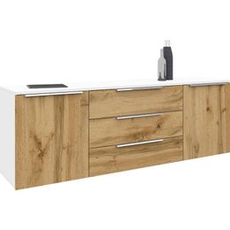 borchardt M&ouml;bel borchardt M&ouml;bel Sideboard &raquo;Oliva, h&auml;ngend oder stehend mit Metallgriffen&laquo; Breite 166 oder 200cm, 2 T&uuml;ren 3 Schubf&auml;cher wei&szlig; Spanplatte B/H/T: 166cm x 