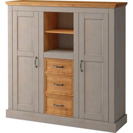 OTTO home Highboard &raquo;Selma&laquo; Stauraumschrank, Breite 130 cm grau B/H/T: 130cm x 130cm x 38cm
