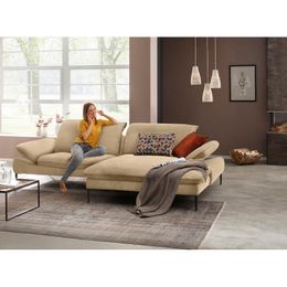 W.Schillig Ecksofa &raquo;enjoy&MORE, Designsofa, elegant und bequem, L-Form&laquo; Sitztiefenverstellung, F&uuml;&szlig;e schwarz pulverbeschichtet, Breite 294 cm beige 