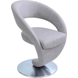 K+w Komfort & Wohnen K+W Komfort & Wohnen Esszimmerstuhl &raquo;Wave, Drehstuhl, Polsterstuhl&laquo; () Design-Drehstuhl, Drehteller in Edelstahloptik grau 785: Microfaser, 100% 