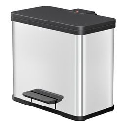 Hailo M&uuml;lleimer &raquo;&Ouml;ko duo Plus L&laquo; 2 Beh&auml;lter 26 l, Stahlblech o. Edelstahl, Kunststoff Inneneimer, Made in Germany schwarz Metall B/H/T: 47cm x 43cm x 34cm, 