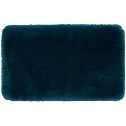 G&ouml;zze Badematte &raquo;&raquo;DELUXE&laquo;&laquo; rutschhemmend beschichtet fu&szlig;bodenheizungsgeeignet mit extra hohem Flor blau Polyester rechteckig (50cm x 70cm ), 1 Stk.