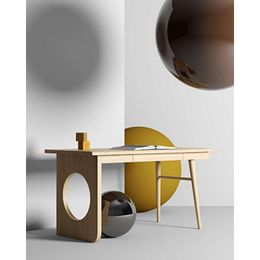 WOODMAN Schreibtisch &raquo;Bau&laquo; besonderes Design, Breite 140 cm, FSC -zertifiziert braun B/H/T: 140cm x 75cm x 70cm