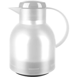 Emsa Isolierkanne &raquo;Samba&laquo; 1 l zeitloses Design, einfacher Knopfdruck, 24h kalt, 12h warm wei&szlig; Glas, Kunststoff 1 l