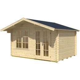Skan Holz Gartenhaus &raquo;Stavanger 1&laquo; beige Holzwerkstoff Fu&szlig;boden im Gartenhaus