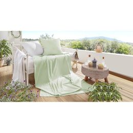 Primera Bettw&auml;sche &raquo;Summer-Set Stone-Washed, Kissenbezug + Tuch&laquo; 2 Stk. die perfekte L&ouml;sung f&uuml;r hei&szlig;e N&auml;chte gr&uuml;n Renforc&eacute;, Obermaterial: 100% Baumwolle B/L: 
