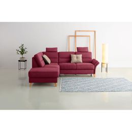 OTTO home Ecksofa &raquo;Westerland L-Form&laquo; Federkern-Polsterung, wahlweise mit Schlaffunktion, Bettkasten rot 100% Polyester B/H/T: 238cm x 90cm x 213cm, 