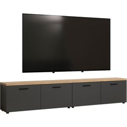 Home Affaire TV-Wand &raquo;Bajo&laquo; 2 Stk. tlg. schwarz Holzwerkstoff, Kunststoff B/H/T: 240cmcm x 50cmcm x 40cmcm
