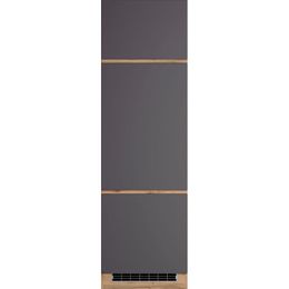 KOCHSTATION K&uuml;hlumbauschrank &raquo;KS-Riesa&laquo; Breite 60 cm, MDF-Fronten grau Holzwerkstoff wotaneiche, B/H/T: 60cm x 200cm x 60cm