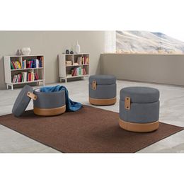 Egoitaliano Hocker &raquo;Tonder, Designhocker als Blickfang mit tollen Details, B/T 50/50cm&laquo; inkl. praktischem Stauraum als funktionale Stauraumm&ouml;glichkeit blau Luxus-