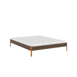 Karup Design Bettgestell &raquo;CORE BED Bodenbett, Holzrahmen, Futonbett, Jugendbett, Holzbett&laquo; Massivholzbett mit Lattenrost, Kiefer massiv, Doppelbett ohne Kopfteil 