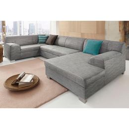 DOMO collection Wohnlandschaft &raquo;Amando in vielen Bezugsvarianten, auch in Leder, komfortabel, U-Form&laquo; wahlweise mit Bettfunktion, fester Sitzkomfort, 