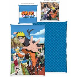 Naruto Bettw&auml;sche &raquo; Shippuden&laquo; 2 Wendebettw&auml;sche Renforc&eacute;, Obermaterial: 100% Baumwolle B/L: 135cm x 200cm, 1 Stk., 1 Stk., Renforc&eacute;, B/L: 80cm x 80cm, 2