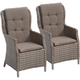 Merxx Gartenstuhl &raquo;Riviera&laquo; (Set) 2 Stk.2er Set, Polyrattan, Stahl beige Rattan B/H/T: 59cm x 106cm x 70cm, 2 Stk., uni