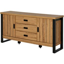 Jahnke Sideboard &raquo;RIVA SB 150&laquo; 1 Stk. tlg. Sideboard, 2 T&uuml;ren & 3 Schubladen, Breite 153 cm Holzwerkstoff B/H/T: 153,4cm x 75,6cm x 39cm,montana eiche/ 