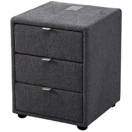 Jockenh&ouml;fer Nachtkonsole &raquo;Lissy mit 3 Schubladen&laquo; mit induktiver Ladeeinheit und zus&auml;tzlich USB-A und USB-C Ladeports grau B/H/T: 44cm x 53,5cm x 45cm, 3 Stk.