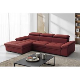 Sit & More sit&more Ecksofa &raquo;Viola, Leder, L-Form, B: 260 cm, mit Armteil- und Kopfteilvertsellung&laquo; optional mit Schlaffunktion braun B/H/T: 260cm x 73cm x 174cm