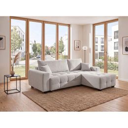 OTTO home Ecksofa &raquo;Bella Couch L-Form, B: 234 cm - OTTO. Verl&auml;ssliche Qualit&auml;t.&laquo; mit Schlaffunktion, Bettkasten & Zierkissen grau 100%Polyester B/H/T:
