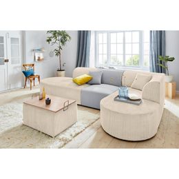 OTTO home Sofa-Eckelement &raquo;Alesund&laquo; als Einzelelement oder Modulteil beige Cord (100% Polyester);Filzoptik (100% Polyester) Cord, Armlehne rechts