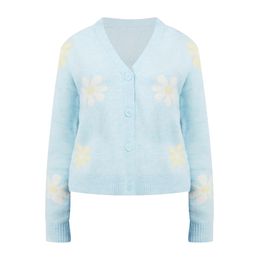 Brave Soul Strickjacke Damen Gr&ouml;&szlig;e XL hellblau / pastellgelb