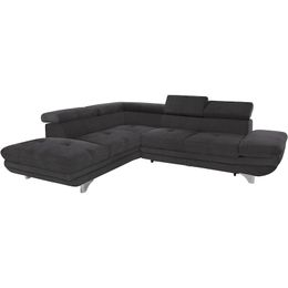 COTTA Ecksofa &raquo;Enterprise L-Form&laquo; mit Arm- & Kopfteilverstellung, wahlweise mit Schlaffunktion braun Struktur (100% Polyester );Chenille (90% 