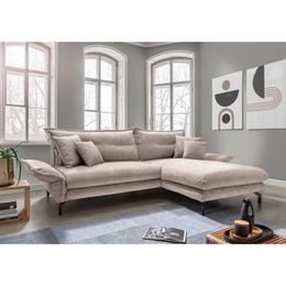 Home Affaire Ecksofa &raquo;Lazio modern und bequem, schmale Armlehnen, tolle Detailverarbeitung&laquo; Armlehnen verstellbar beige B/H/T: 255cm x 94cm x 180cm, 