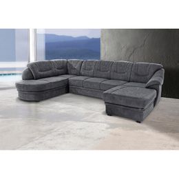 Sit & More sit&more Wohnlandschaft &raquo;Savoni U-Form&laquo; wahlweise mit Schlaffunktion grau NaturLEDER (echtes Rindsleder) in Sitz und R&uuml;cken. Korpus in passendem 
