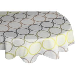 WIRTH Tischdecke &raquo;ZIRBELLO&laquo; gr&uuml;n Baumwolle, Polyester B/L: 130cm x 190cm, 1 Stk., oval