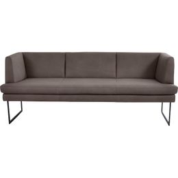 K+w Komfort & Wohnen K+W Komfort & Wohnen Polsterbank &raquo;Cube&laquo; Hammerkissenoptik, 2 Breiten, Metallkufe schwarz braun B/H/T: 209cm x 82cm x 67cm, Leder CLOUD