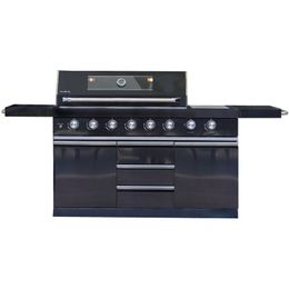 Buschbeck Outdoor-K&uuml;che &raquo;&raquo;Chester&laquo; mit Heckbrenner und Sizzle Zone&laquo; BxTxH: 214x60x119 cm schwarz B/H/T: 214cm x 119cm x 60cm
