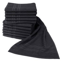 Dyckhoff Handt&uuml;cher &raquo;Saphir Friseurhandt&uuml;cher&laquo; Farbecht und besonders strapazierf&auml;hig, 34x90 cm schwarz Frottier, Frottier B/L: 34cmx90cm, 12 Stk., Frottier