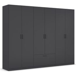 Rauch Dreht&uuml;renschrank &raquo;Kleiderschrank Schrank Garderobe W&auml;scheschrank BARI&laquo; mit Schubasten mittig, moderner Griff in Graumetallic MADE IN GERMANY 