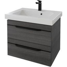 Waschtisch &raquo;Serie Balto Mineralmarmor-Waschtisch mit Unterschrank, 64,4 cm breit&laquo; 2 Stk. tlg. Waschplatz mit 2 Schubladen, Badschrank in verschiedenen